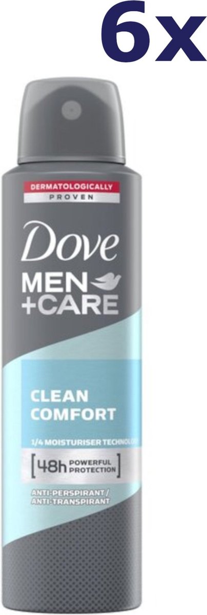 Dove Men + Care Clean Comfort Deodorant Spray - 150 ml (set van 6) | bol