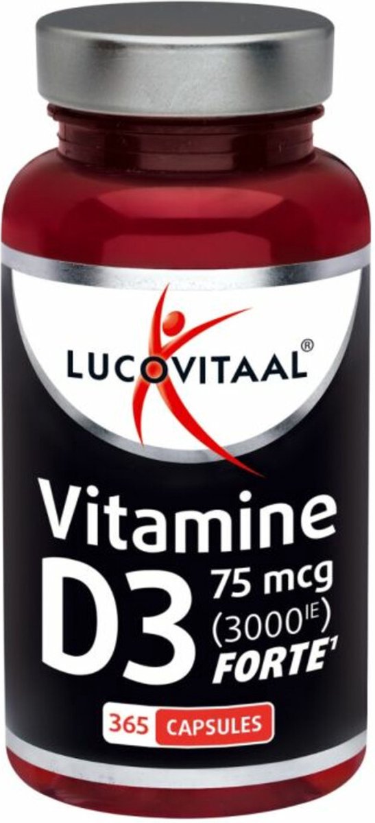 Lucovitaal Vitamine D3 D3 75mcg (3000IE) Forte 365 capsules | bol.com