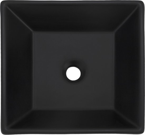 Wastafel Vierkante Vorm 41x41x12 cm Zwart Keramisch ML-Design | bol