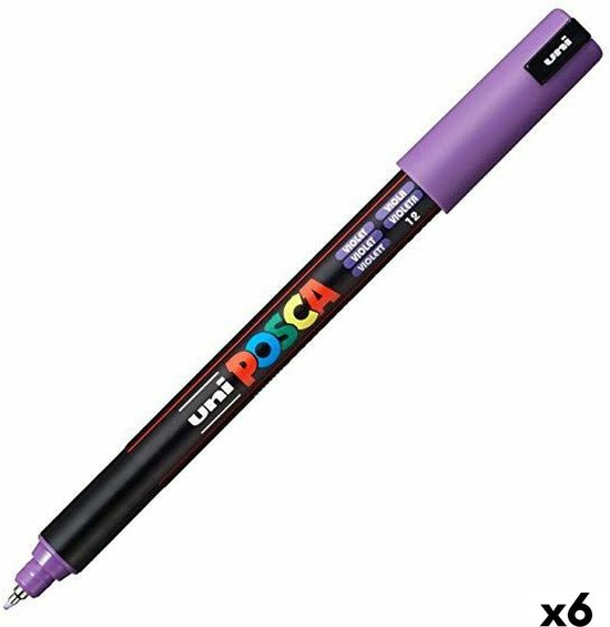 Verfstift Posca PC1MR EF paars - 6 stuks | bol.com