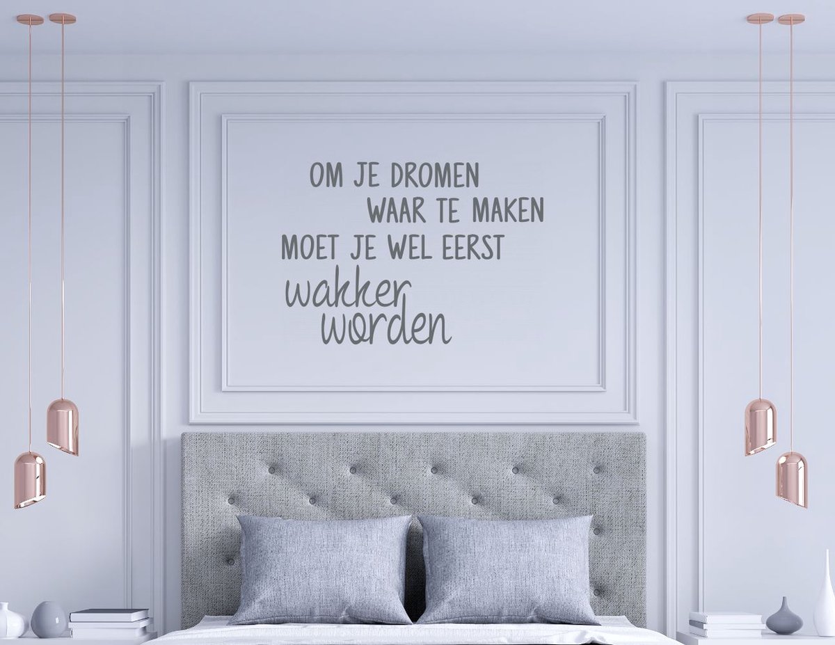 Stickerheld - Muursticker Om je dromen waar te maken - Slaapkamer ...