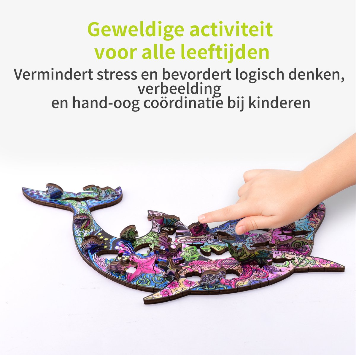 ACROPAQ Houten puzzel dolfijn - 150 Stukjes, A4 formaat 210 x 297 mm ...