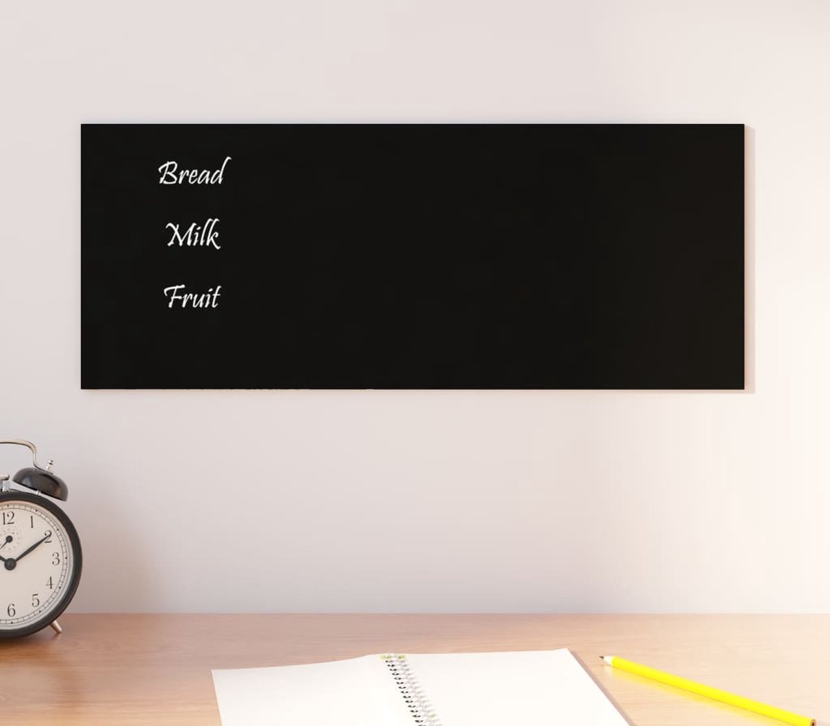 LuxeLivin' - Magneetbord voor aan de wand 50x20 cm gehard glas zwart | bol