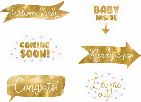 Gender reveal photobooth props - Papieren foto accessoires - Gender ...