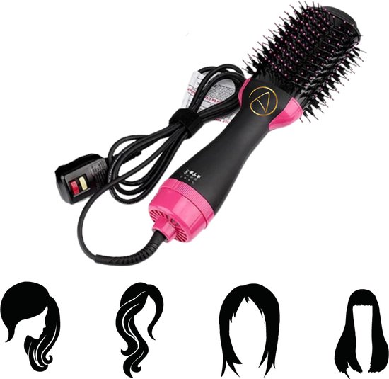 Arvona Haardroger met Borstel - Krulborstel Kort Haar Zelfdraaiend ...