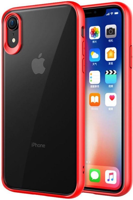 Apple iPhone XR Transparant Hybride Hoesje Rood | bol.com