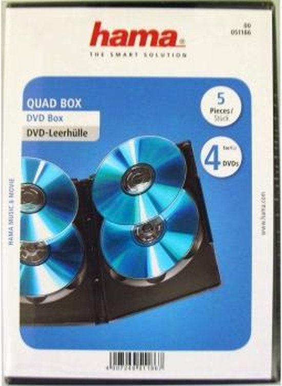 Hama Dvd Quad Box 4 Dvd Zwart 5-Pack | bol