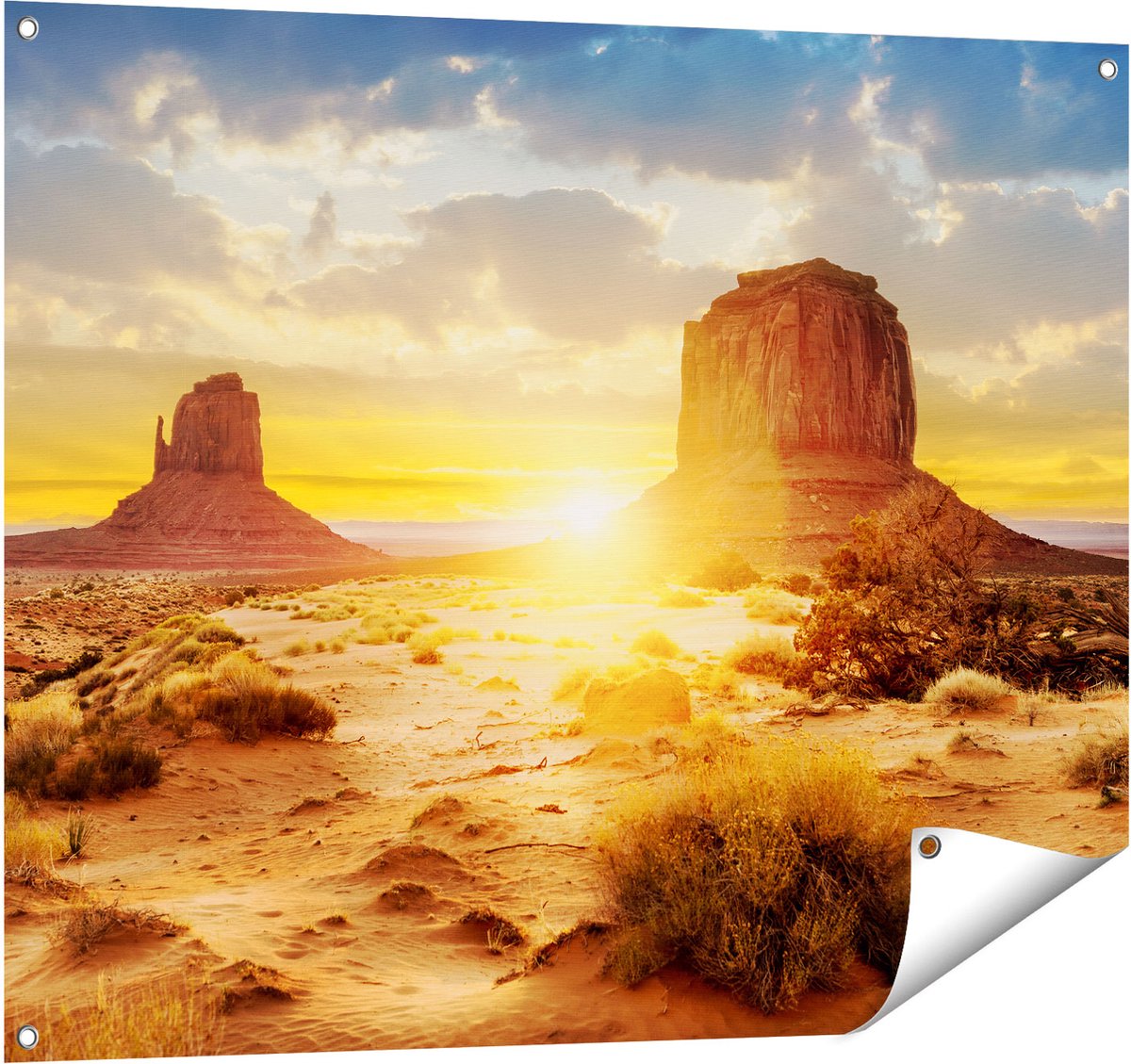 Gards Tuinposter Zonsondergang in Woestijn Monument Valley - 100x80 cm ...