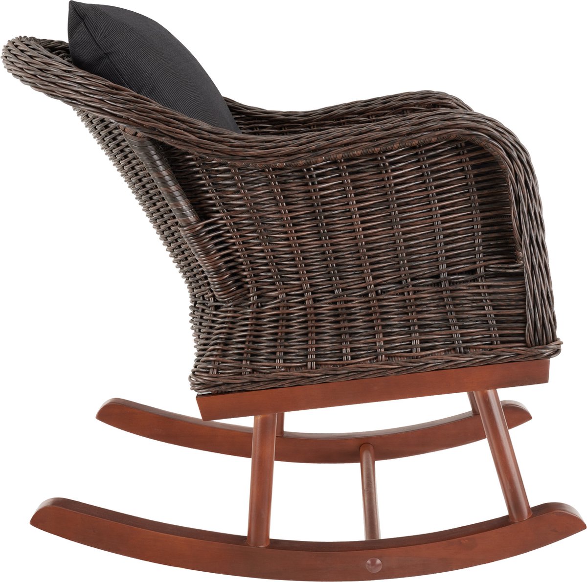 Tectake Wicker Schommelstoel Rovigo 150kg Bruin Bol