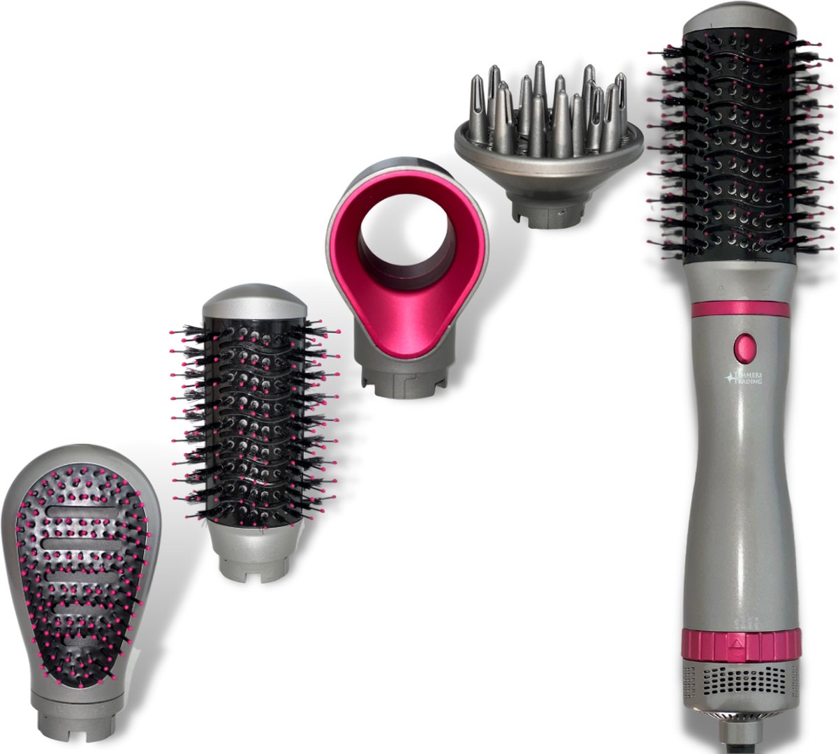 Timmers Trading 4 in 1 Multi Styling Föhnborstel - Föhn met Krultang ...