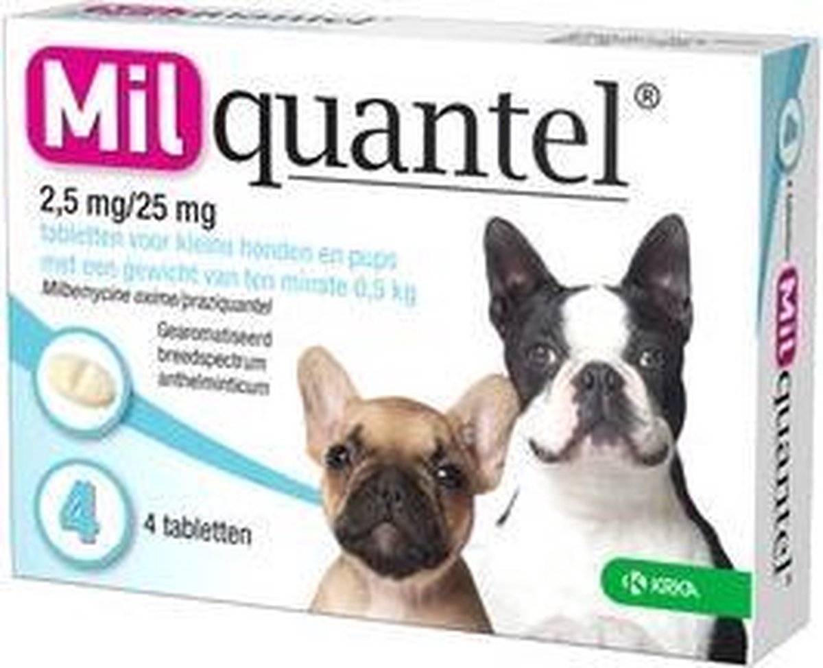 Milquantel Kleine Hond/pup (2.5 mg) - 4 tabletten | bol