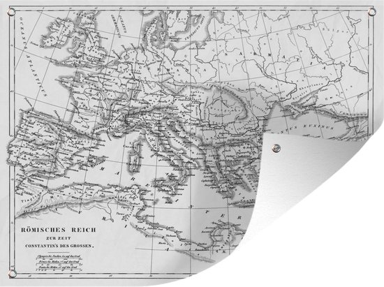 Tuin decoratie Geïllustreerde kaart van het Romeinse Rijk - 40x30 cm | bol
