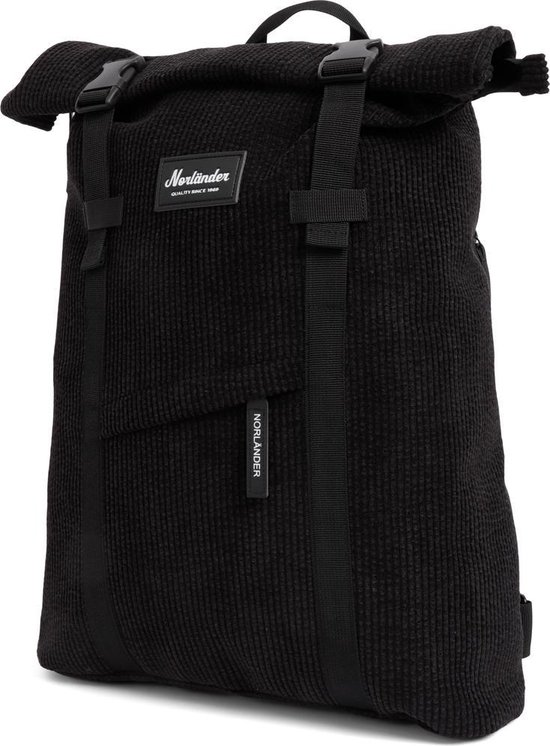 Norlander Vintage Ribbel Rugzak - Zwart - Corduroy - 28 Liter | bol.com