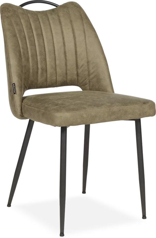 Eetkamerstoel Rodney - Otis Olijf - Stof - Groen - Industrieel ...