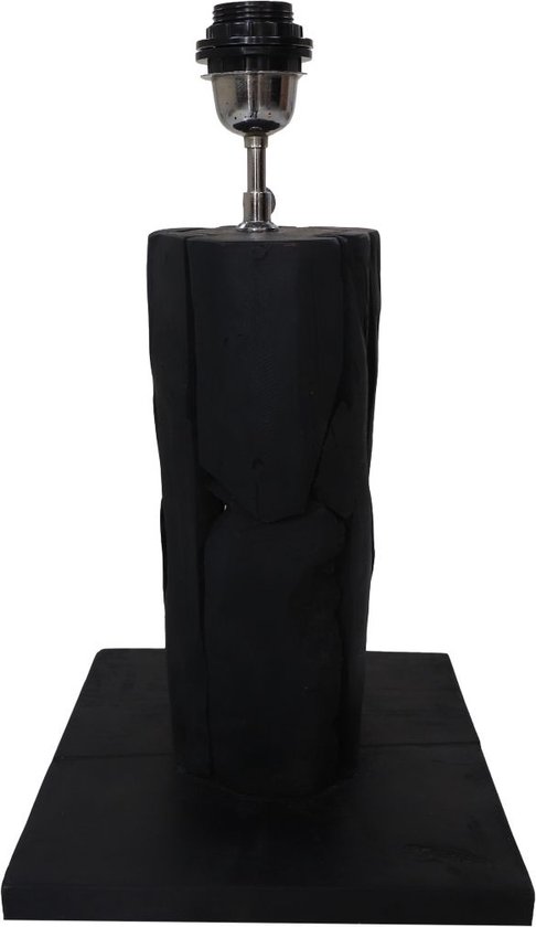 Dana Tafellamp voet - 25x25x50cm - Rond - Zwart - Teak, tafellamp ...