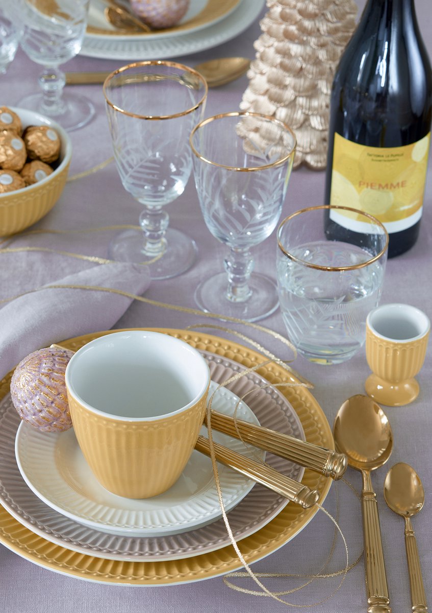 GreenGate Alice Honey Mustard Serviesset 4-delig - 1 persoons | bol