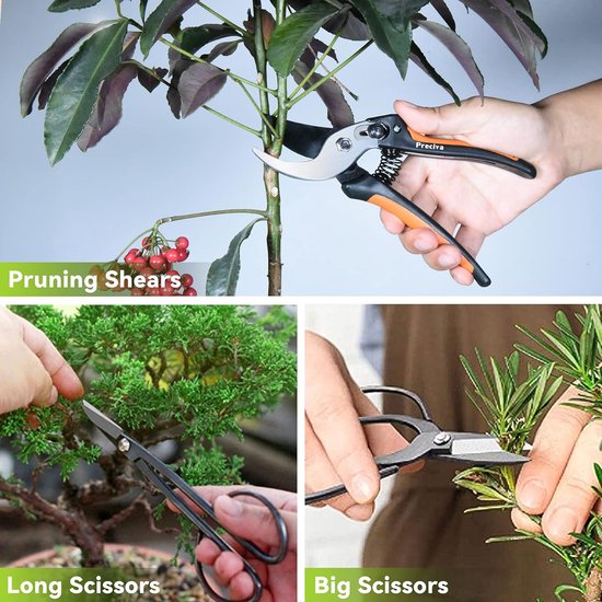 Bonsai Gereedschap, Tuin Gereedschap Set 13 in 1 inclusief Snoeischaar ...