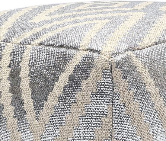 SVJ Poef Vierkant - 55 x 55 x 37 cm - Katoen - Zilver | bol