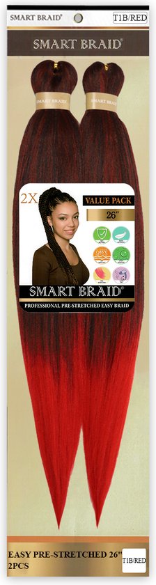 Smart Braid Pre-Stretched - Hair extensions - 2 in 1 Pak - 26 inch ...