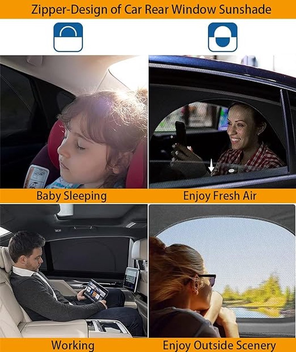 Premium Car sun blind blocks -Premium Auto zonwering blokken 2 | bol