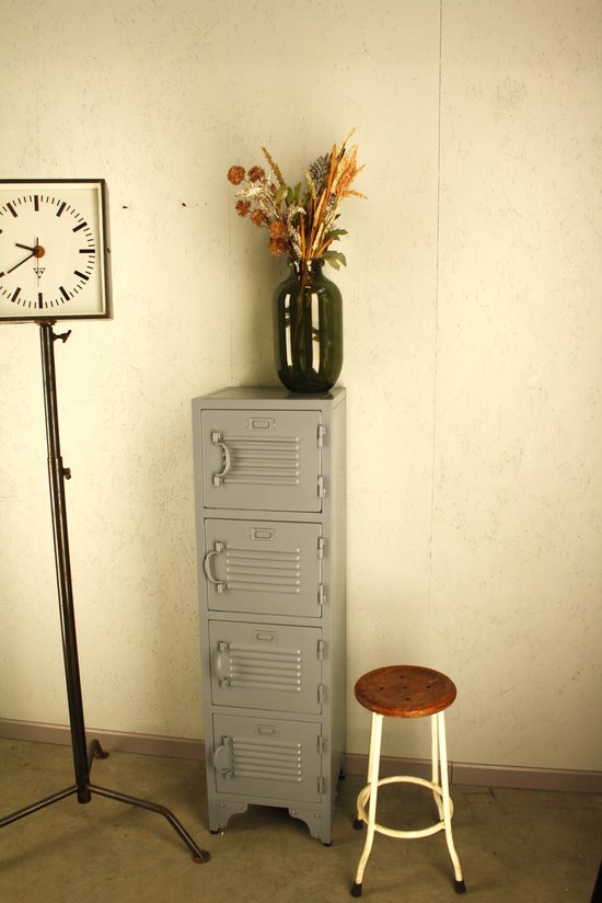 Lockerkast Grijs - Locker Met 4 Deuren - Lockerkast metaal | bol