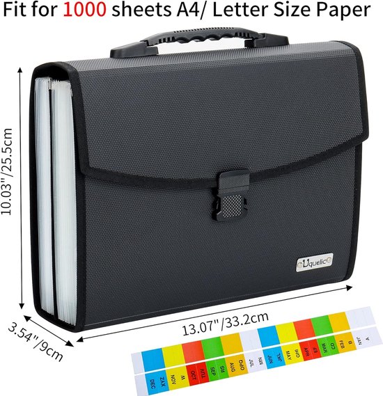 Upgrated File Organizer A4 grote uitbreidbare map met 26 vakken ...