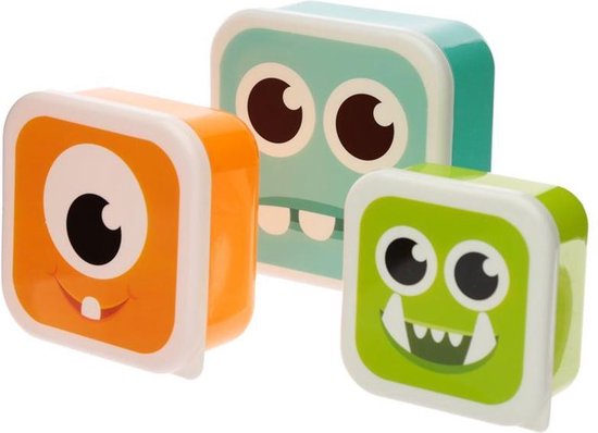 Puckator - Lunchtrommels Set 3 in 1 - Monsters | bol