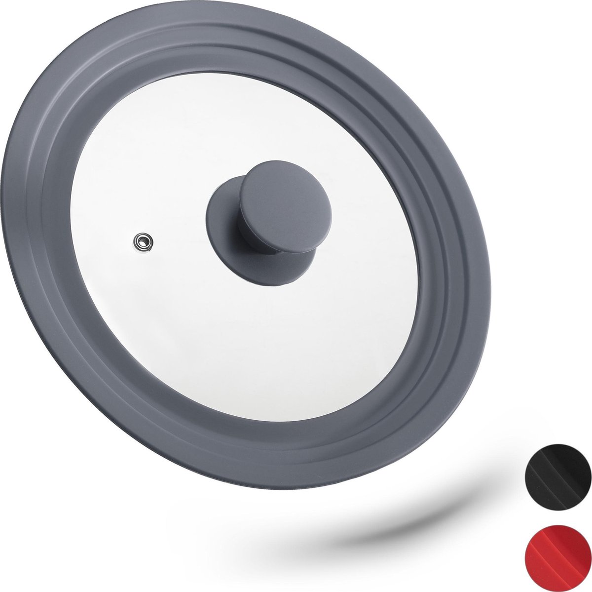 Relaxdays glazen deksel - universeel - pannendeksel - met siliconen rand - voor pannen... | bol.com