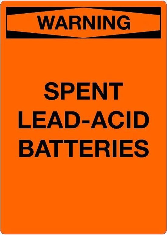 Sticker 'Warning: Spent lead-acid batteries' 297 x 210 mm (A4) | bol