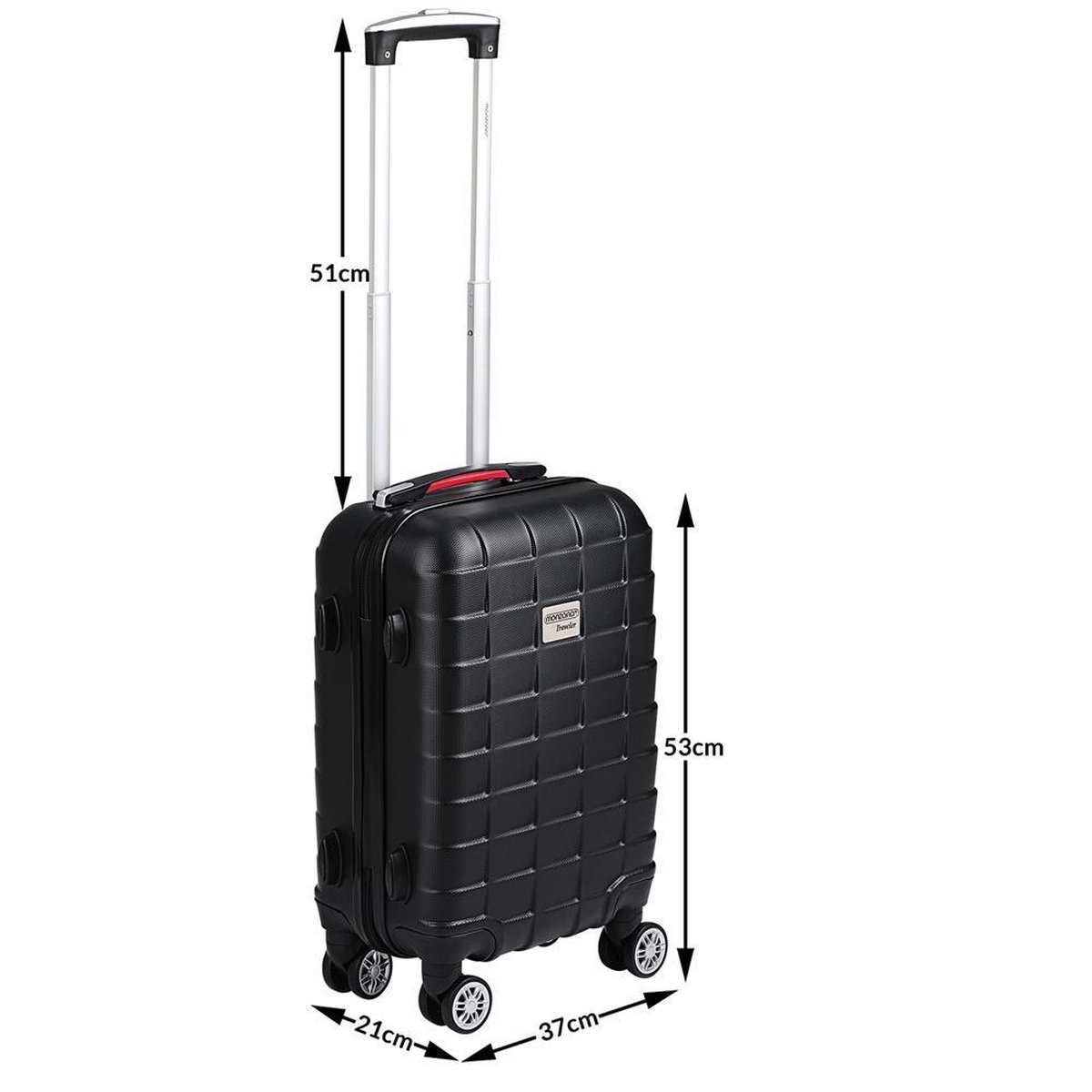 Monzana Exopack hardcase koffer zwart 53x37x21 cm | bol.com