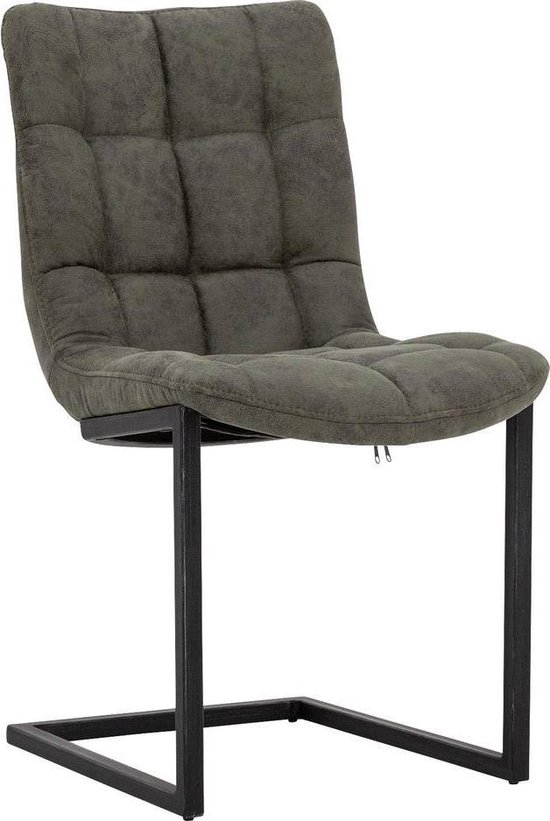 Goossens Eetkamerstoel Steven - Zonder Armleuning - Kunstleer - Groen | bol