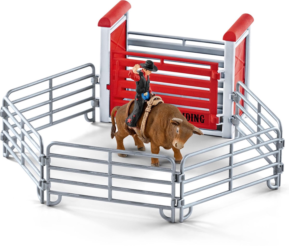 bol.com | Schleich Stier rodeo met cowboy 41419 - Speelfiguur - Farm ...