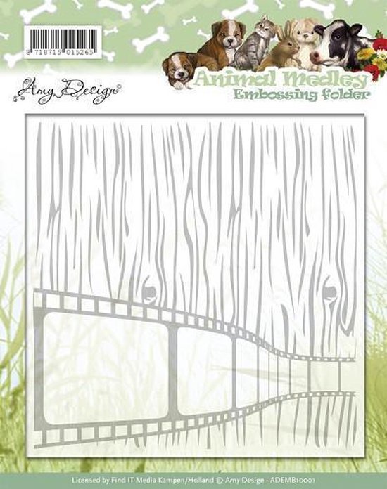 Amy Design Embossing Folder - ADEMB10001 - Animal Medley | bol