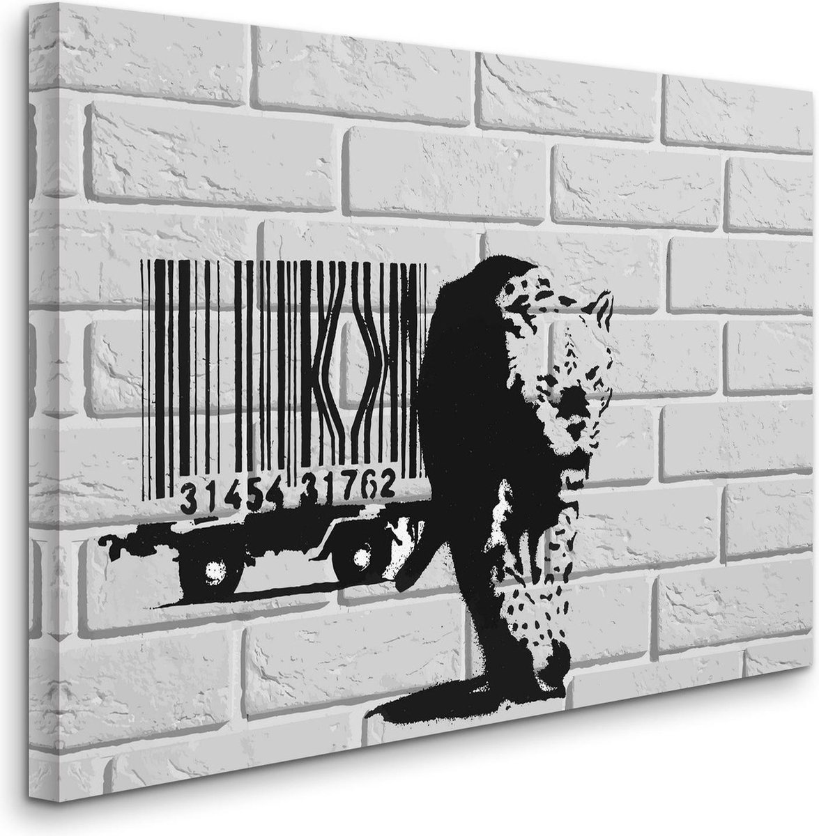 BANKSY Barcode Leopard Impression sur toile | bol.com