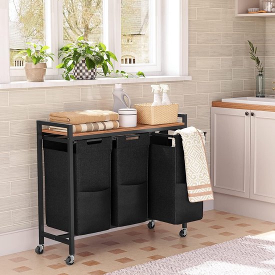 Wasmand 3 vakken - Wassorteerder - Waskar - 3 x 39,8 Liter ...