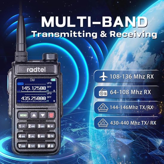 Dual Band Ham Radio met LCD Scherm en FM Radio Ontvangst | bol
