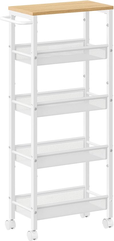 Rootz Rolling Storage Cart - Kitchen Cart - Utility Cart - Chipboard ...