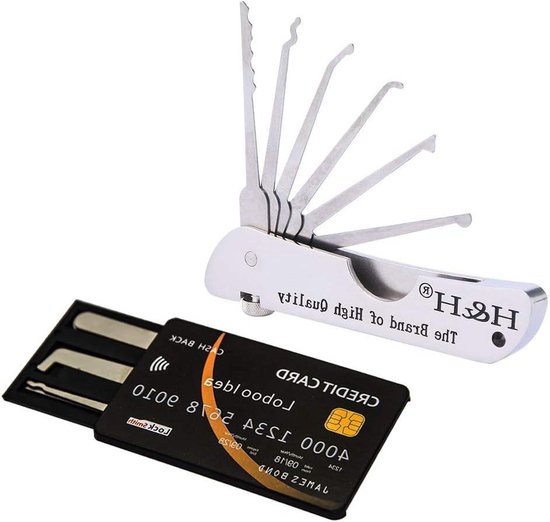 Lockpick set draagbare Creditcard Lock Picking Tool en jackknife Single ...