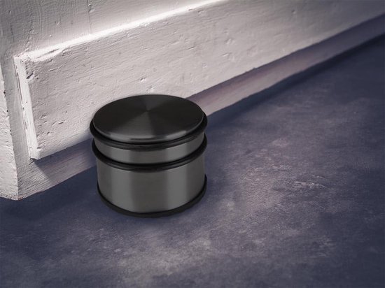 Deurstopper RVS zonder boren - Antislip rubberen onderkant - 75 mm hoog ...