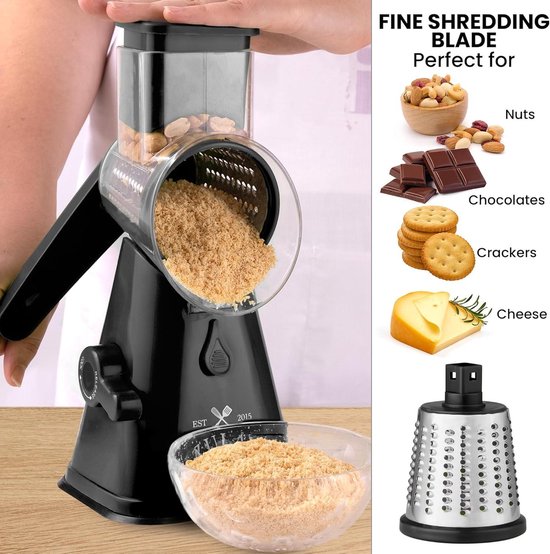 Roterende kaasrasp met verbeterde zuigkracht - ronde kaasversnipperaar ...