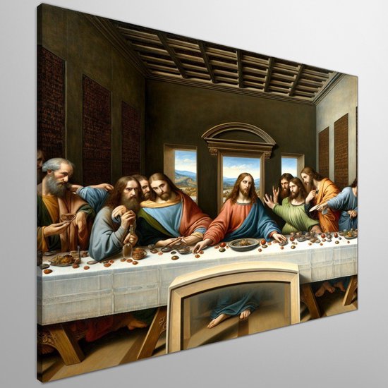 Olieverf laatste avondmaal schilderij | Het goddelijke moment ...