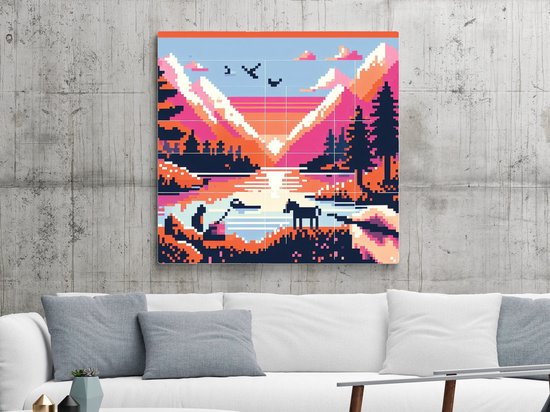 Pixel art relief schilderij | Digitale dimensies: een gebeeldhouwd ...