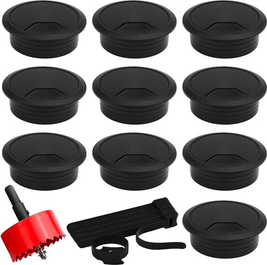 Kabeldoorvoer 60 mm kunststof kabeldoos met gatzaag - voor bureau ...