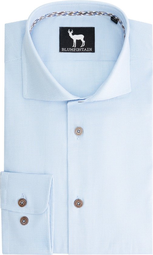 Gents - Overhemd Blumfontain structuur blauw - Maat XL | bol