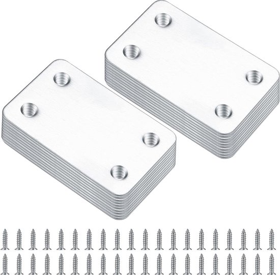 Flat Connectors - Stainless Steel - Ideal for Furniture Repair - Wood ...