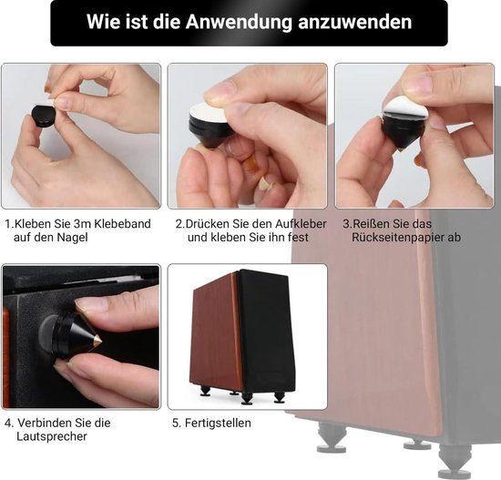 Set van 8 speaker spikes voor hifi-luidsprekers - audio versterker DAC ...