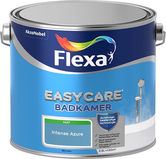 Flexa - Easycare Badkamer Muurverf - Intense Azure - Kleur van het jaar ...