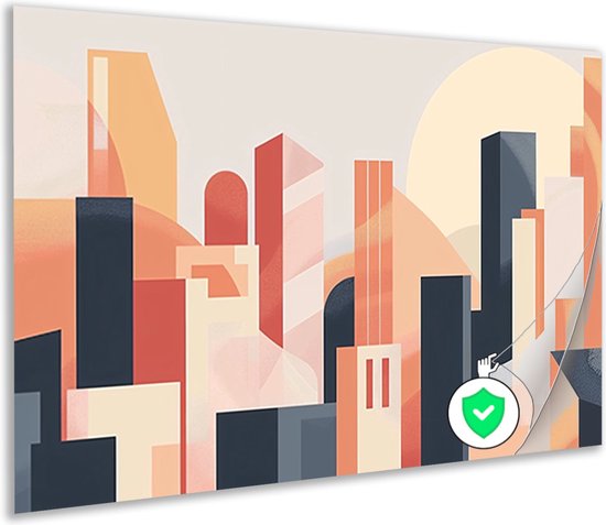 Stad posters - Steden en skyline poster - Muurdecoratie Geometrie ...