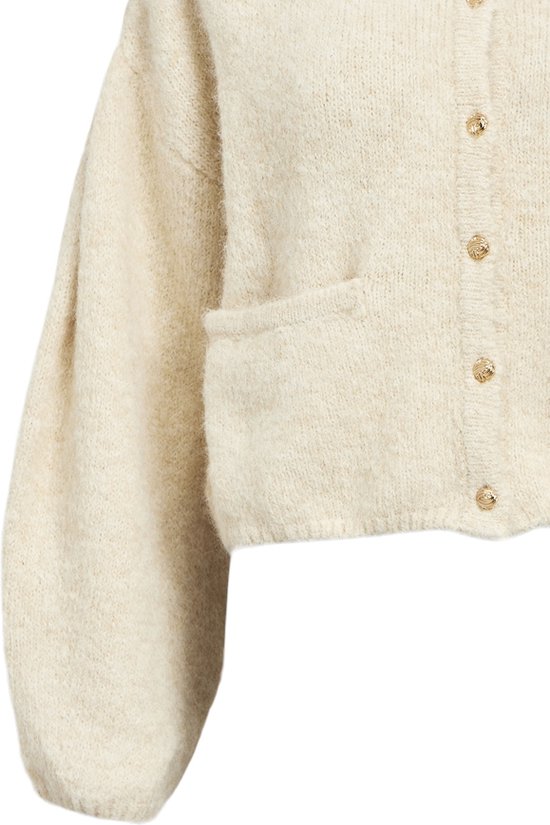 Object Vest Objsaggia Lo L/s Knit Cardigan 135 23045224 White Sand ...