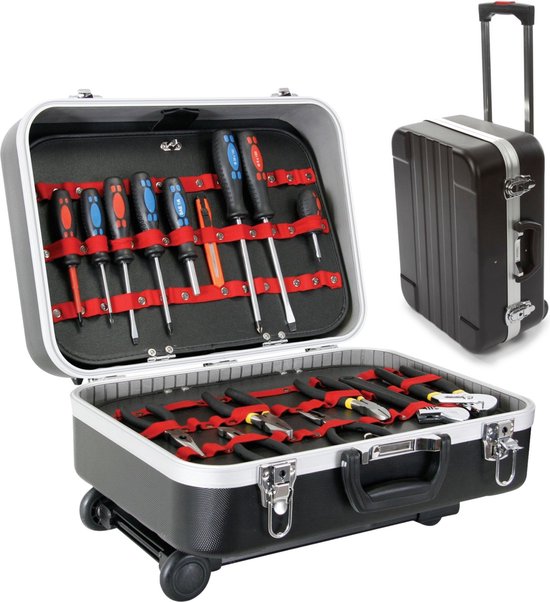 Perel Gereedschapskoffer, trolley, telescopisch handvat ...